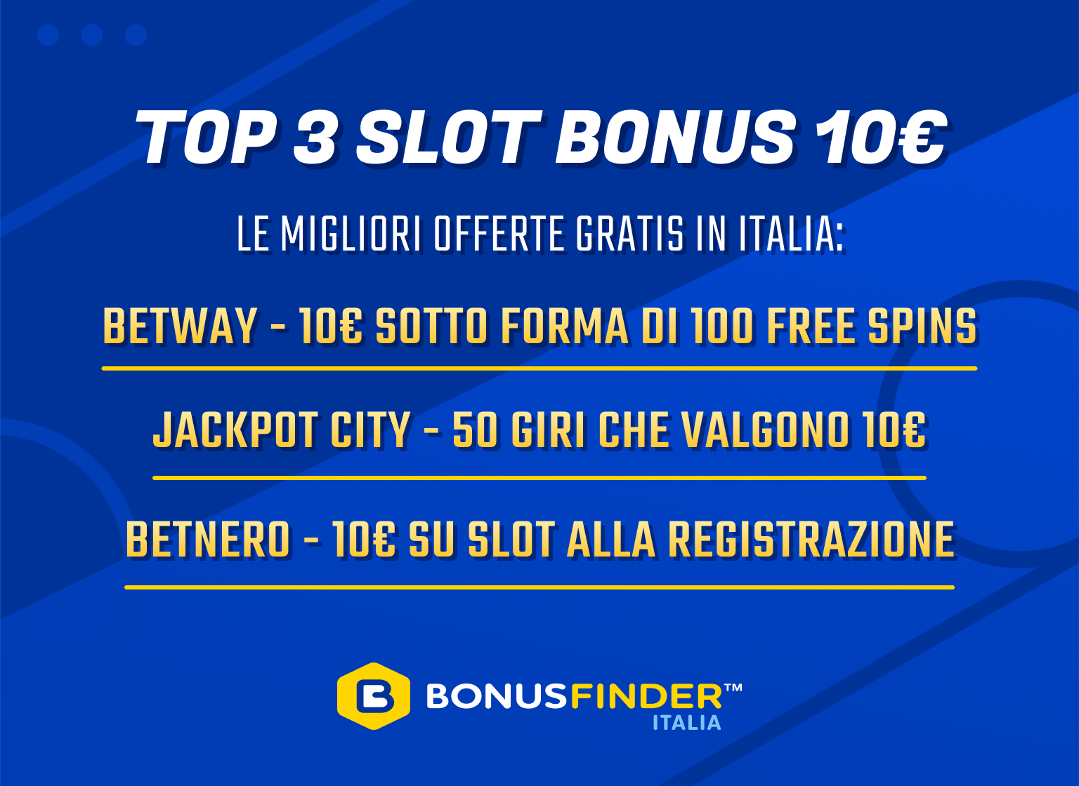 Slot Bonus Senza Deposito 10 Euro Gratis Subito | 2025